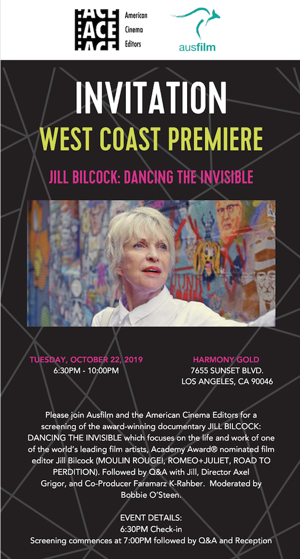 (Industry & Screening) West Coast Premiere - Jill Bilcock: Dancing the ...